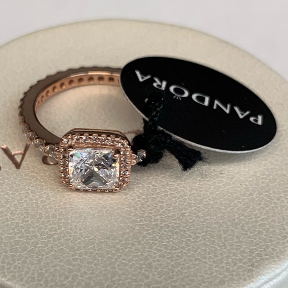Pandora | Jewelry | Pandora Square Sparkle Ring | Poshmark